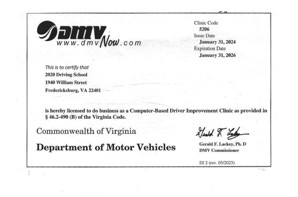 Virginia Online Driver Improvement Class - 2020 Driving School
